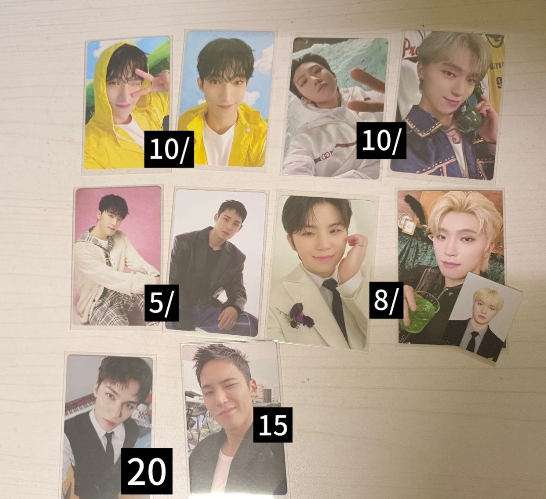 WTS Seventeen Photocards (DK, Dino, The8, Mingyu,Woozi, Vernon ...