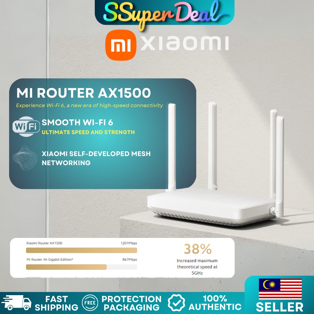 Xiaomi Router AX1500 5GHz WiFi 6 Ethernet Port Support IPTV Mesh ...