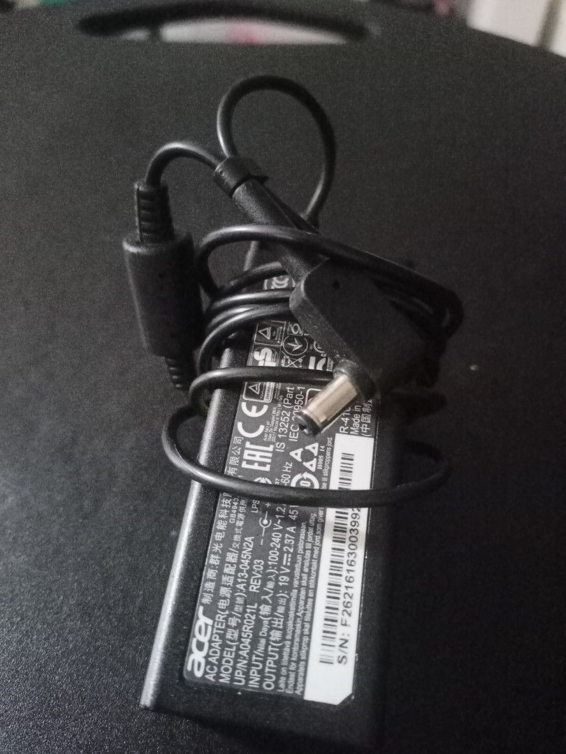 Acer charger adapter, Computers & Tech, Parts & Accessories, Cables ...