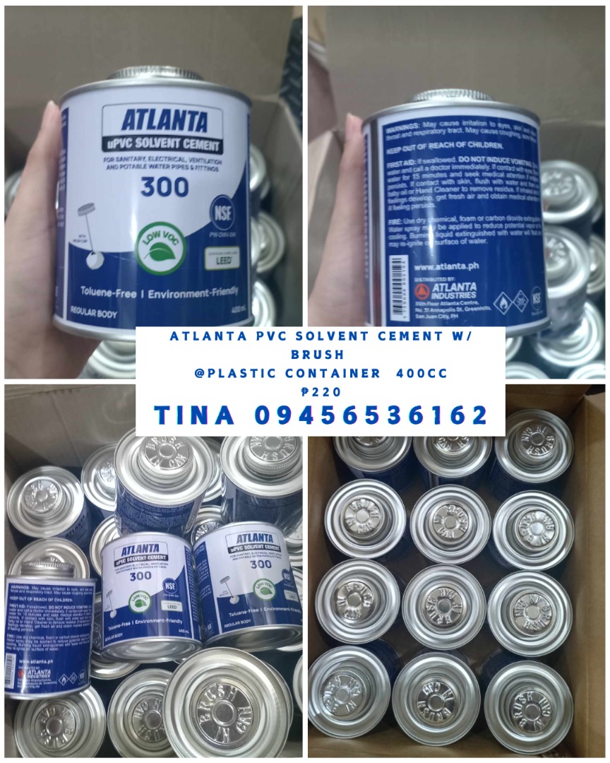 Atlanta PVC Solvent Cement w/ Brush @Plastic Container 400cc ...