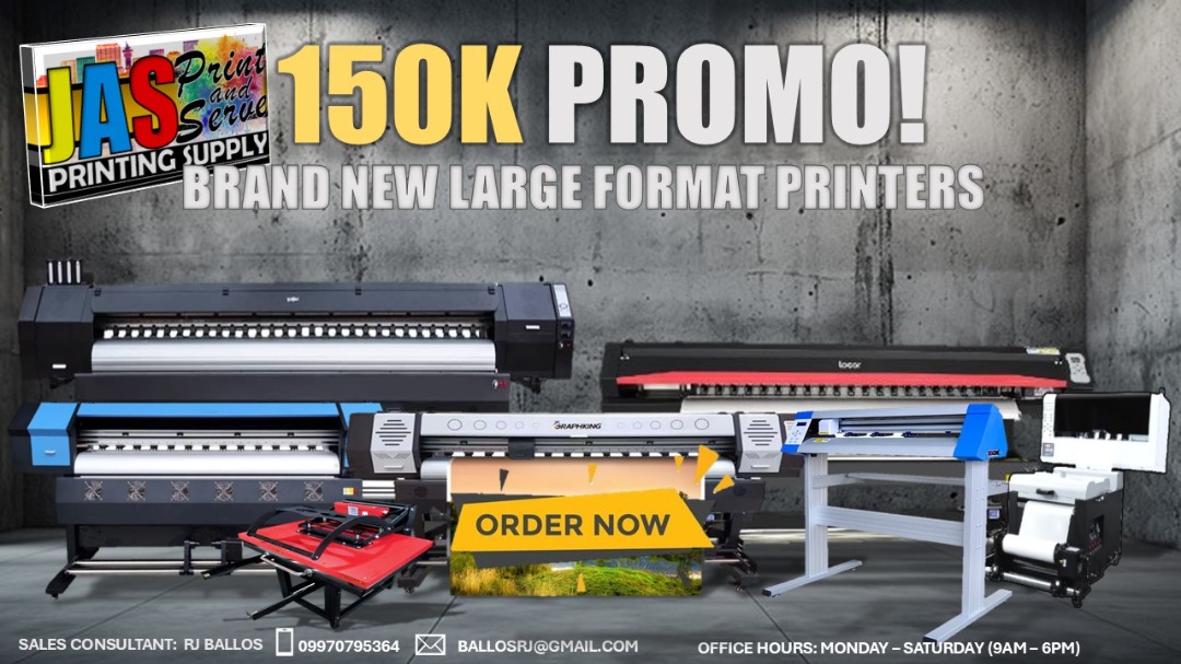 BRAND NEW LARGE FORMAT PRINTER MACHINES (IN DIFFERENT SIZES) AND MORE ...