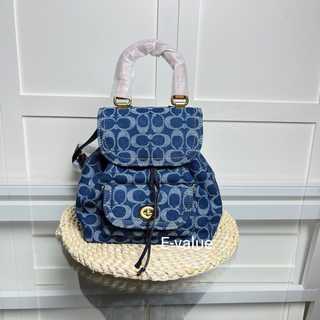Coach Original Denim Blue Riya Backpack 21 In Signature Denim For Women ...