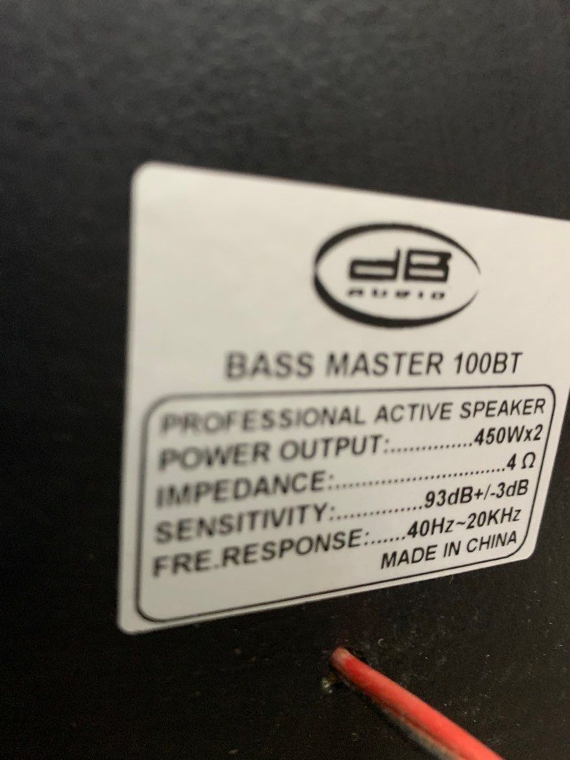 DbAudio Bass Master 100BT Amplified Speaker 450wats x2 Max Output ...