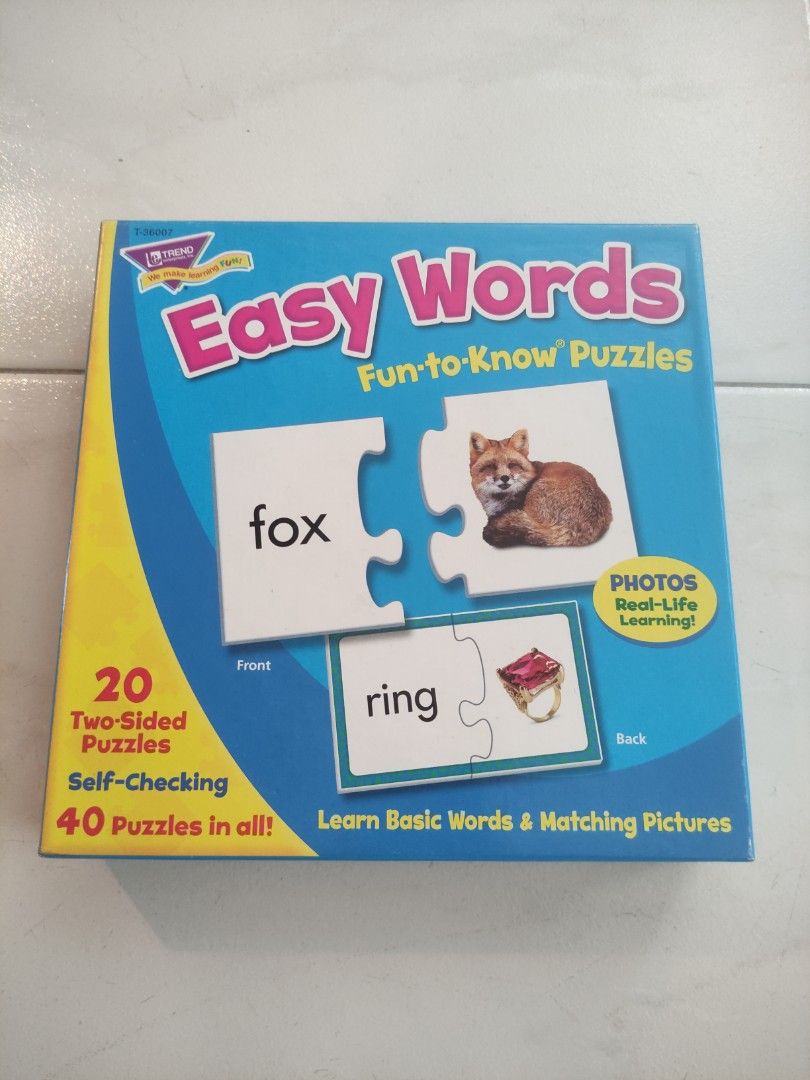 ☺️ Easy Words Fun to Know Puzzles (3+), Hobbies & Toys, Toys & Games on ...