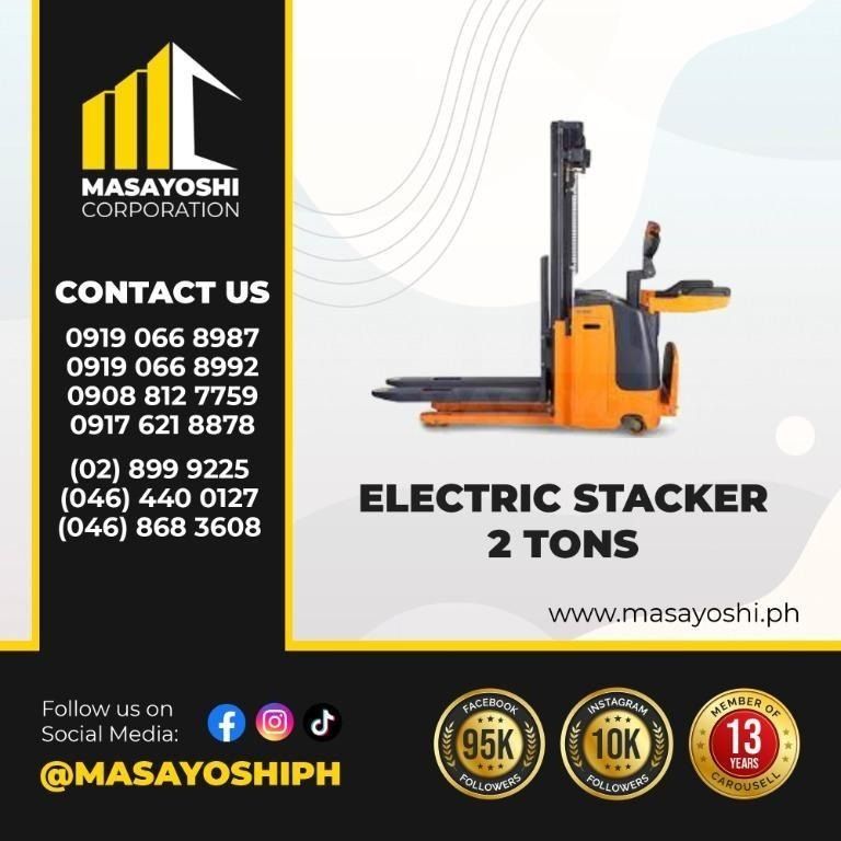 Electric Stacker 2 Tons Capacity | Lifting | Stacker | Hydraulic ...