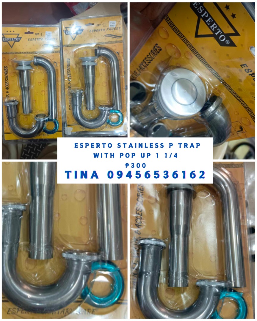 Esperto Stainless P Trap with Pop Up 1 1/4, Commercial & Industrial ...