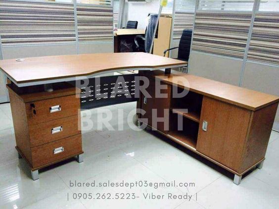 Executive Table | L-type Executive Table Drawer with safety lock Color ...