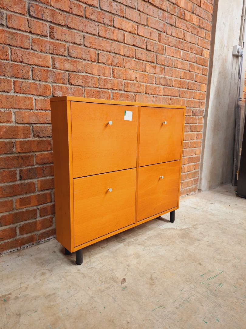 IKEA SANDNESS Shoe cabinet, birch veneer | IKEA SANDNESS, Kabinet kasut ...