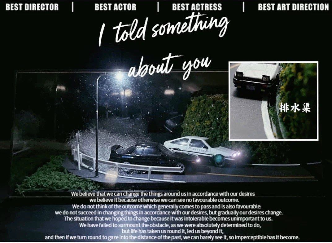 Initial D Akina Scene Display AE86 1/64, Hobbies & Toys, Toys & Games ...