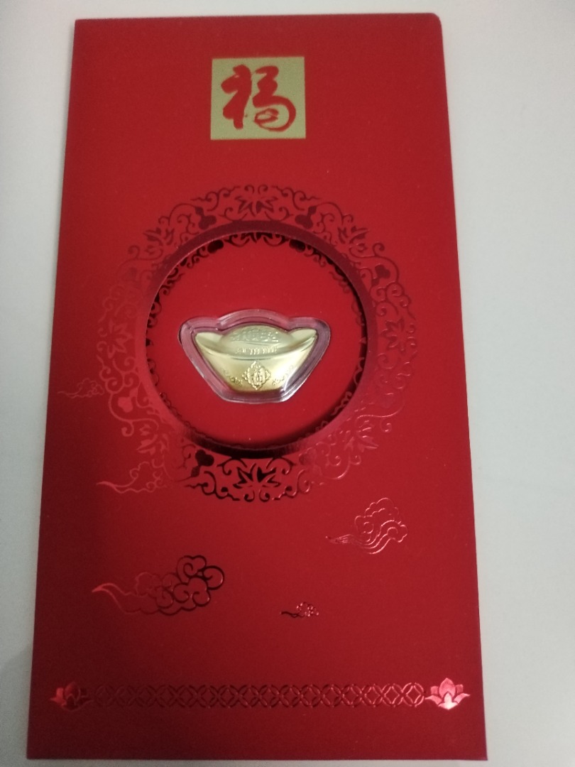 LiTZ 999 Gold Red Packet 0.05g Pure Gold Coin 0.05 gram Emas 24k 黄金红包 ...