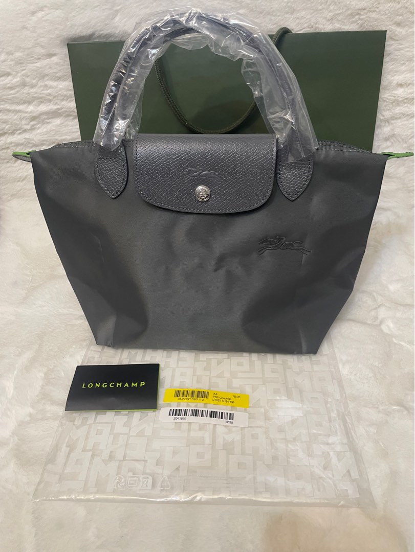 LongChamp Small Top Handle in Gray, Luxury, Bags & Wallets on Carousell