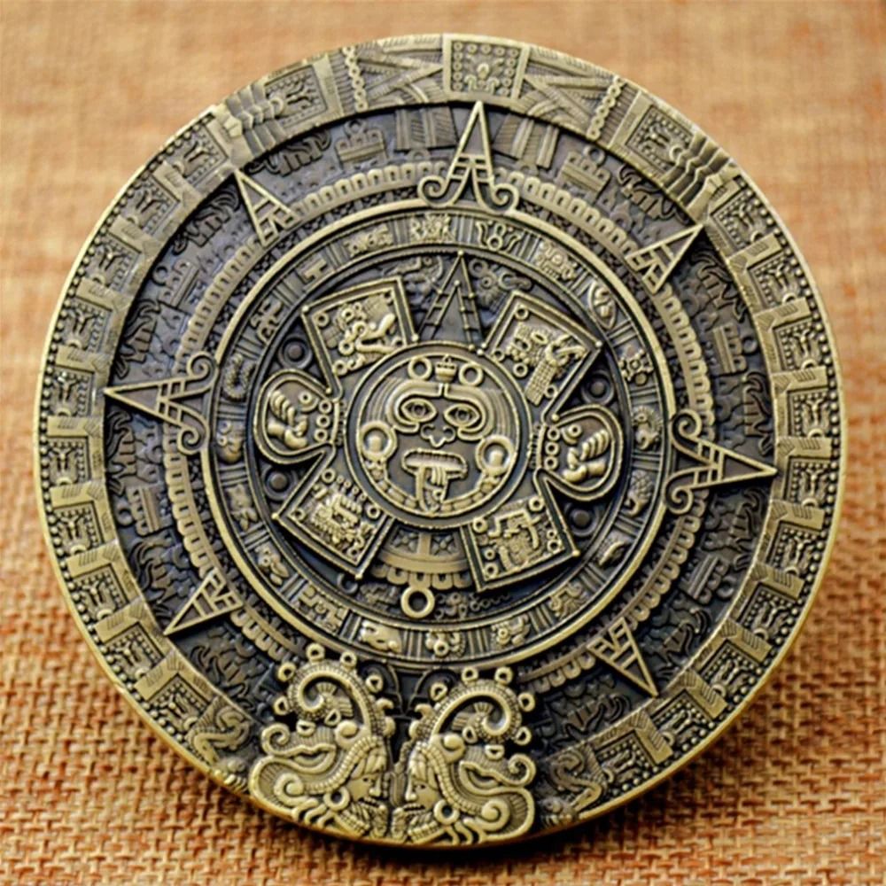 Mayan AZTEC CALENDAR souvenirs predict commemorative coins art ...