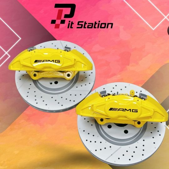 Mercedes Benz w176 w177 A Class AMG 4 pot Brake Calipers (Yellow), 汽車配件 ...