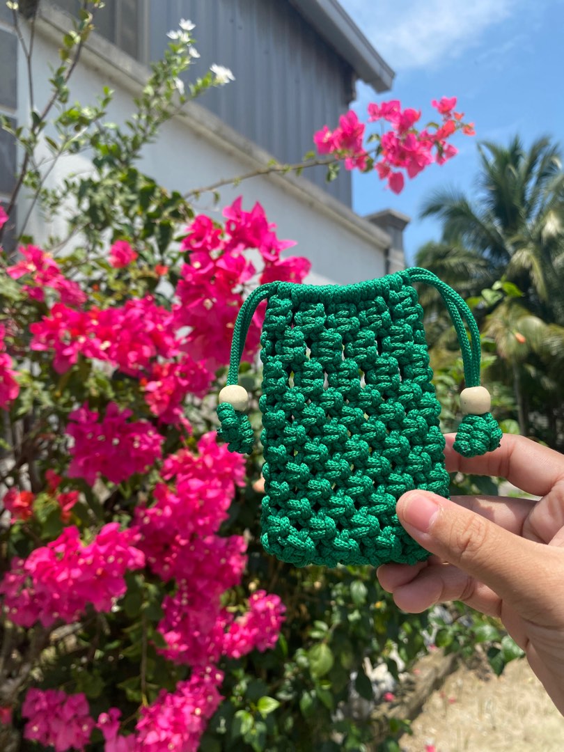Mini Pouch Macrame, Hobbies & Toys, Stationery & Craft, Handmade Craft ...