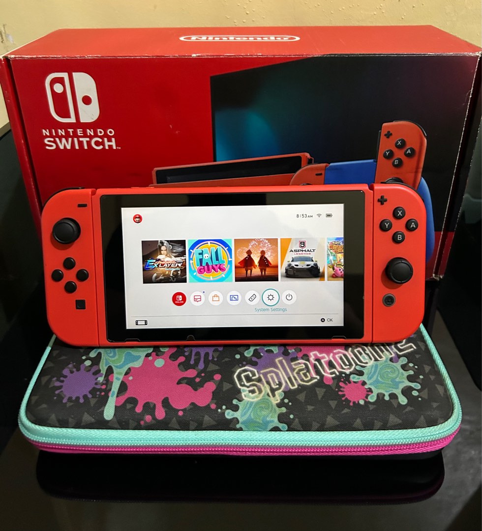 Nintendo switch v2 Mario Edition with Games, Video Gaming, Video Game ...