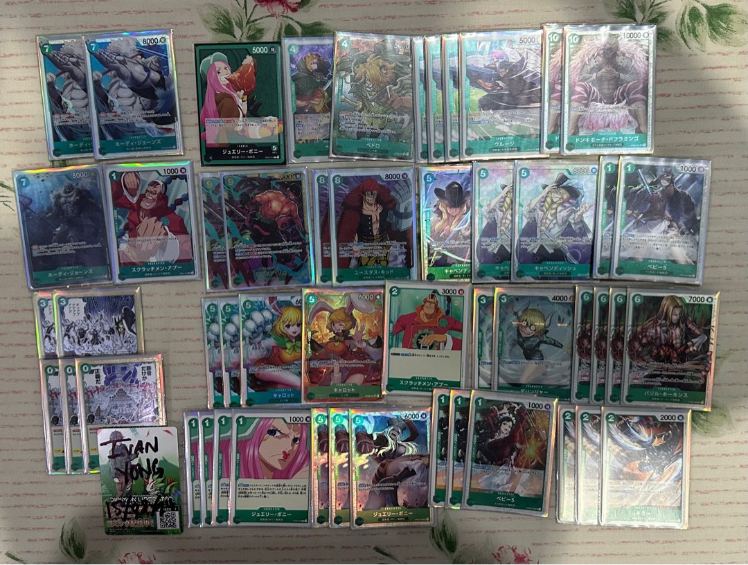 OPTCG Bonney Deck + Green Cards, Hobbies & Toys, Toys & Games on Carousell