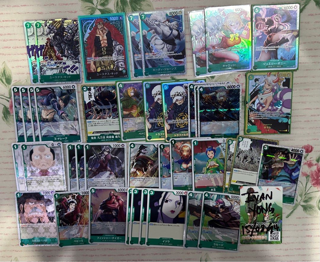 OPTCG Bonney Deck + Green Cards, Hobbies & Toys, Toys & Games on Carousell