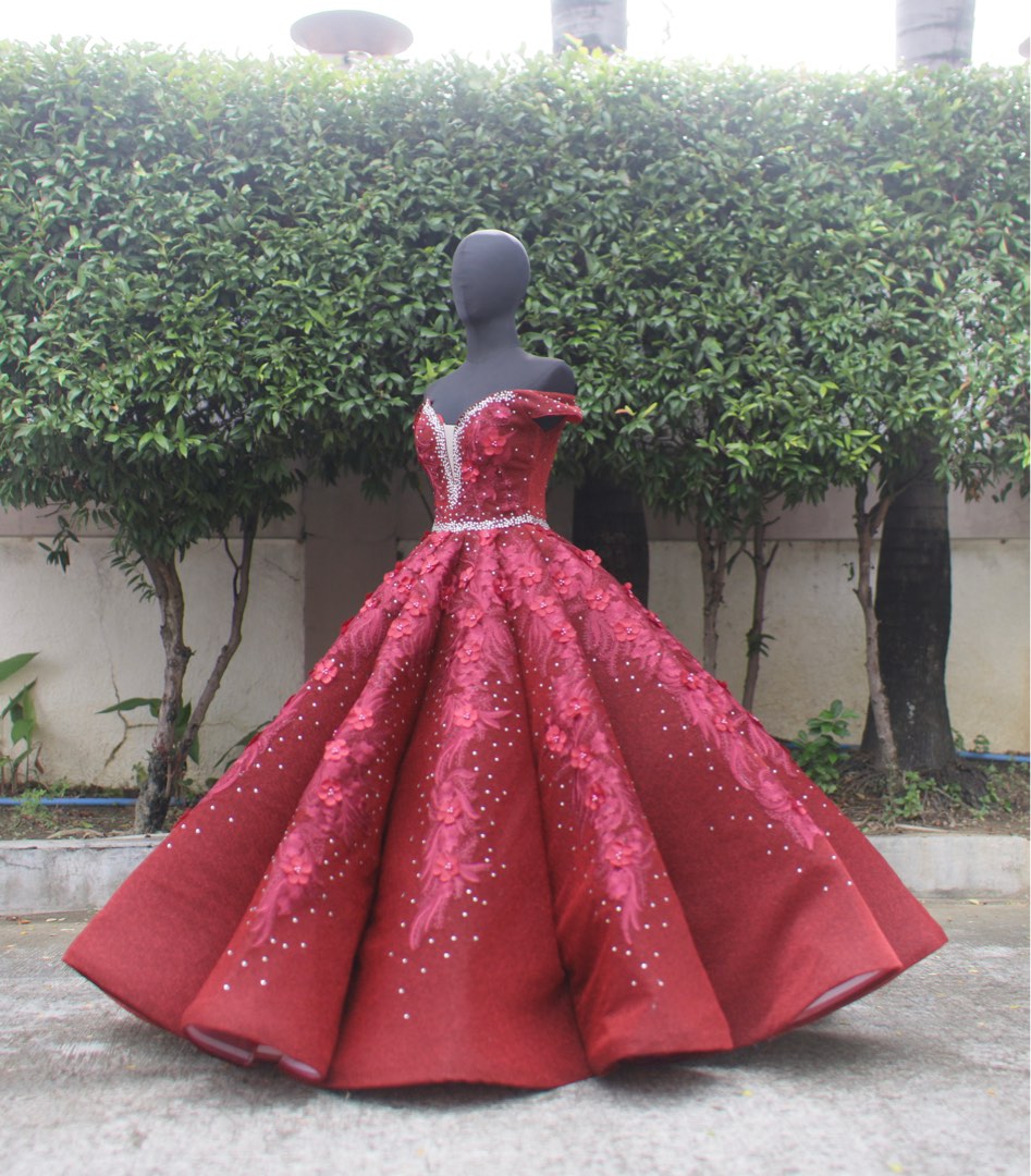 Red Debut Gown, Women's Fashion, Dresses & Sets, Evening dresses ...