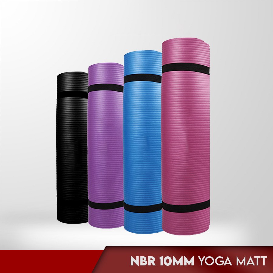 Vigor Fitness NBR Yoga Mat With Carry Strap (10mm), Sports Equipment ...