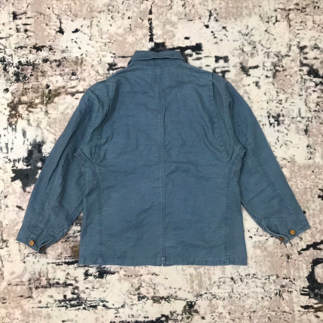 VINTAGE TURKY BEAR CHAMBRAY CHORE JACKET, Men's Fashion, Coats, Jackets and Outerwear on Carousell