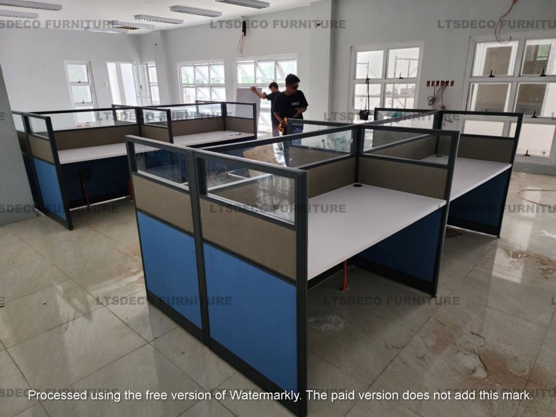 workstation with glass modular cubicles office partition furnitures ...