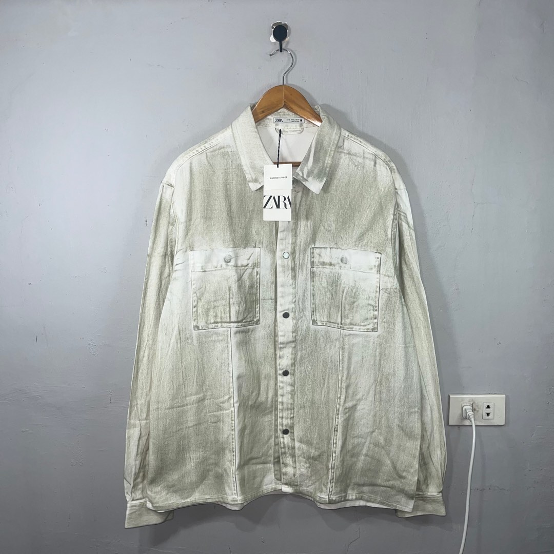 Zara Washed Effect Denim Jacket, Men's Fashion, Coats, Jackets and ...