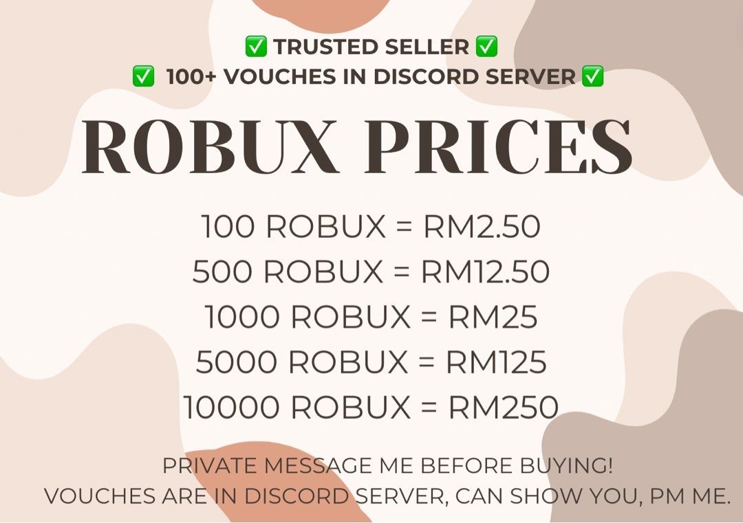 1K = RM25| CHEAPEST ROBUX (TAX COVERED) | DISCORD SERVER | TRUSTED ...
