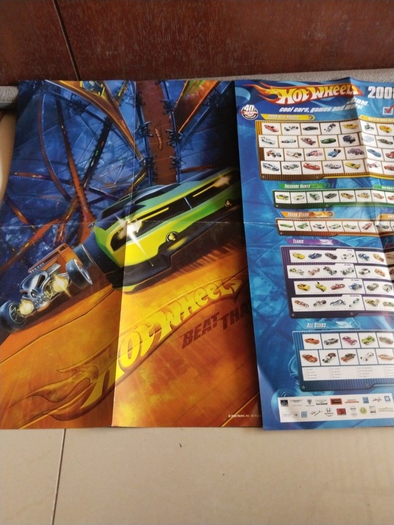 2008 Hot Wheels Poster Chart, Hobbies & Toys, Collectibles ...