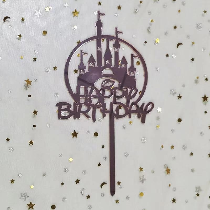 Acrylic Disney Castle Cake Topper Birthday Topper Princess Cake Deco ...