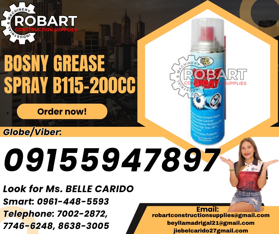 Bosny Grease Spray B115-200CC, Commercial & Industrial, Construction ...