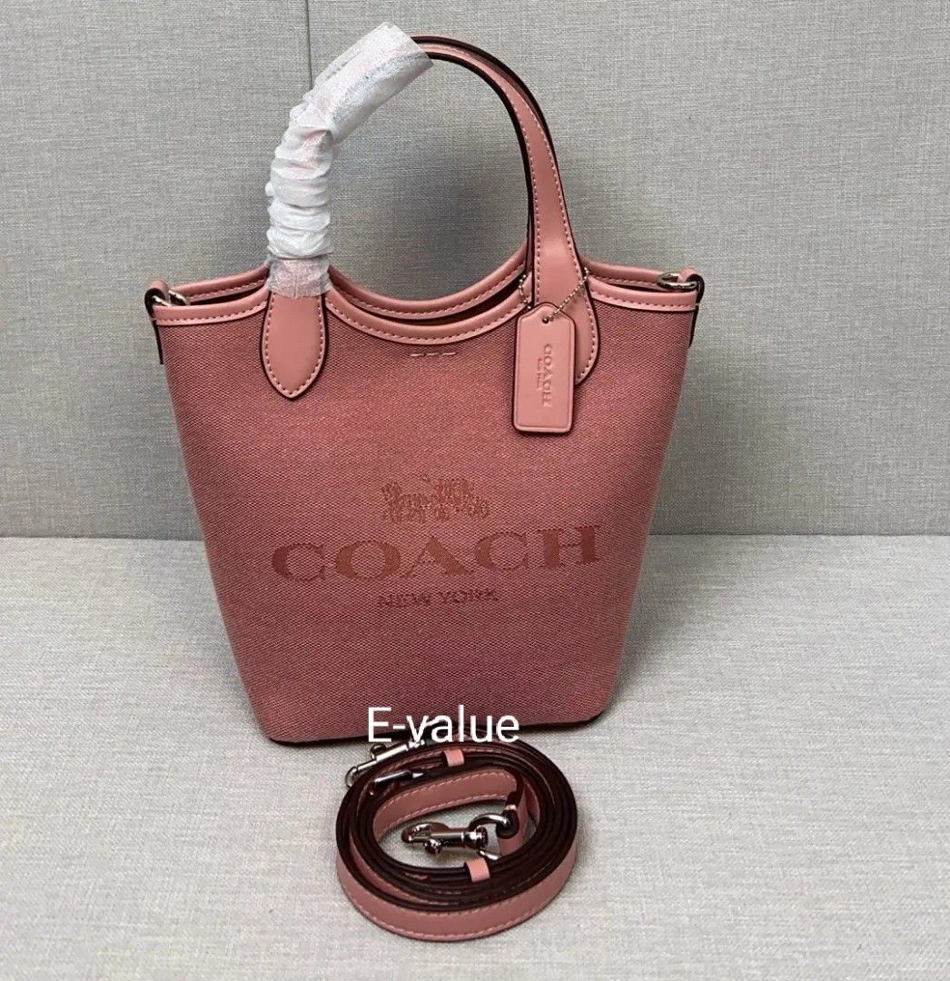 Coach Original Pink Hanna Bucket Crossbody Top Handle Bag For Women ...