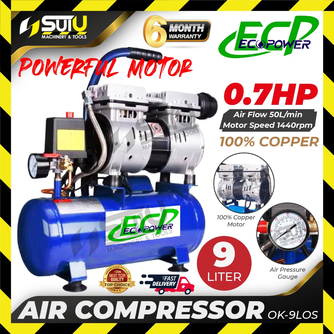 [COMPRESSOR ONLY] ECP / ECOPOWER OK-9LOS / OK9LOS 9L Oilless / Oil Free ...
