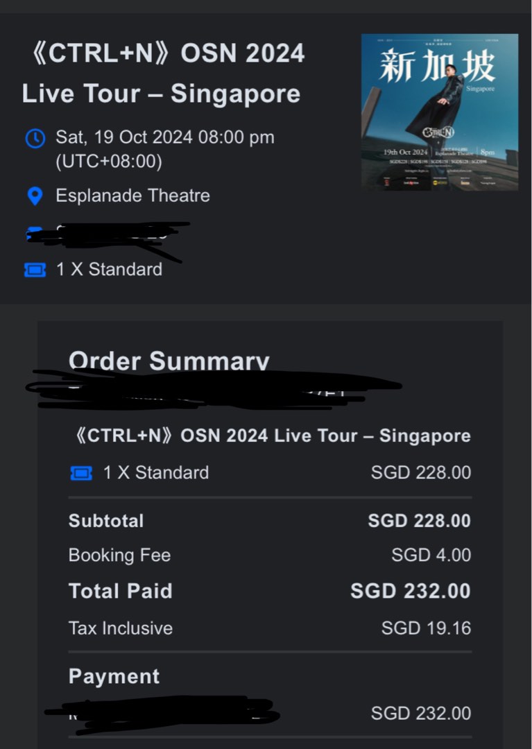 《CTRL+N》OSN 2024 Live Tour – Singapore (19 Oct 2024), Tickets & Vouchers, Event Tickets on Carousell