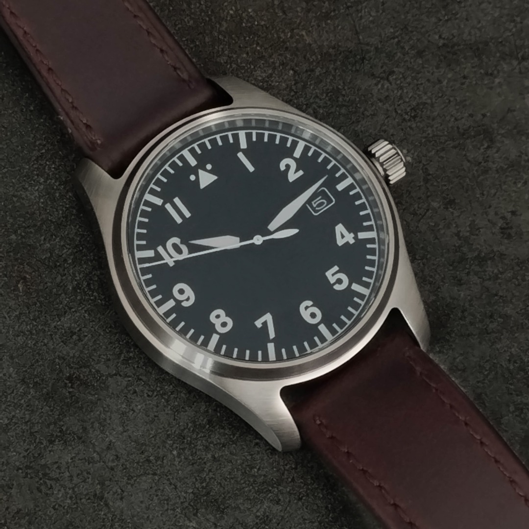 FLIEGER / PILOT WATCH Type A Sterile Dial, Black Date, 39mm SEIKO NH35 ...
