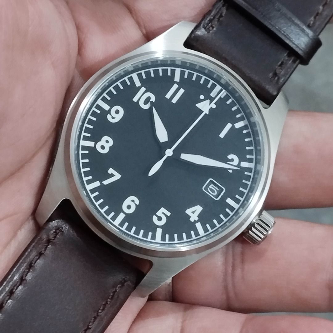 FLIEGER / PILOT WATCH Type A Sterile Dial, Black Date, 39mm SEIKO NH35 ...