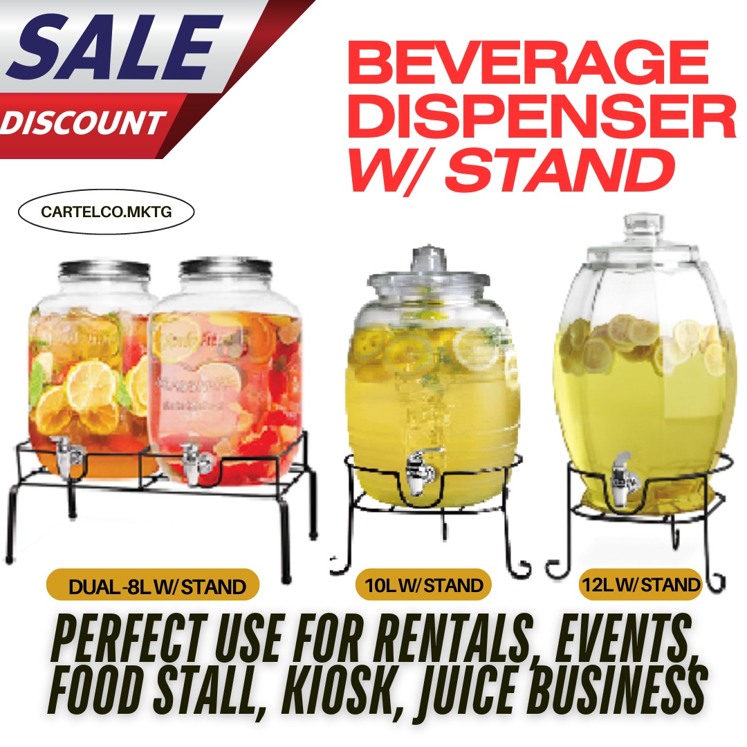 FOR PARTY AND EVENTS RENTAL SET UP. BEVERAGE DISPENSER- 8.8L JUICE ...