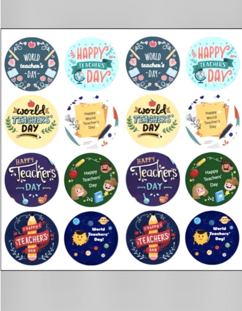 Happy Teachers Day & World Teacher’s Day Sticker Labels Seal in 8 ...