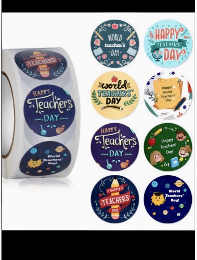 Happy Teachers Day & World Teacher’s Day Sticker Labels Seal in 8 ...