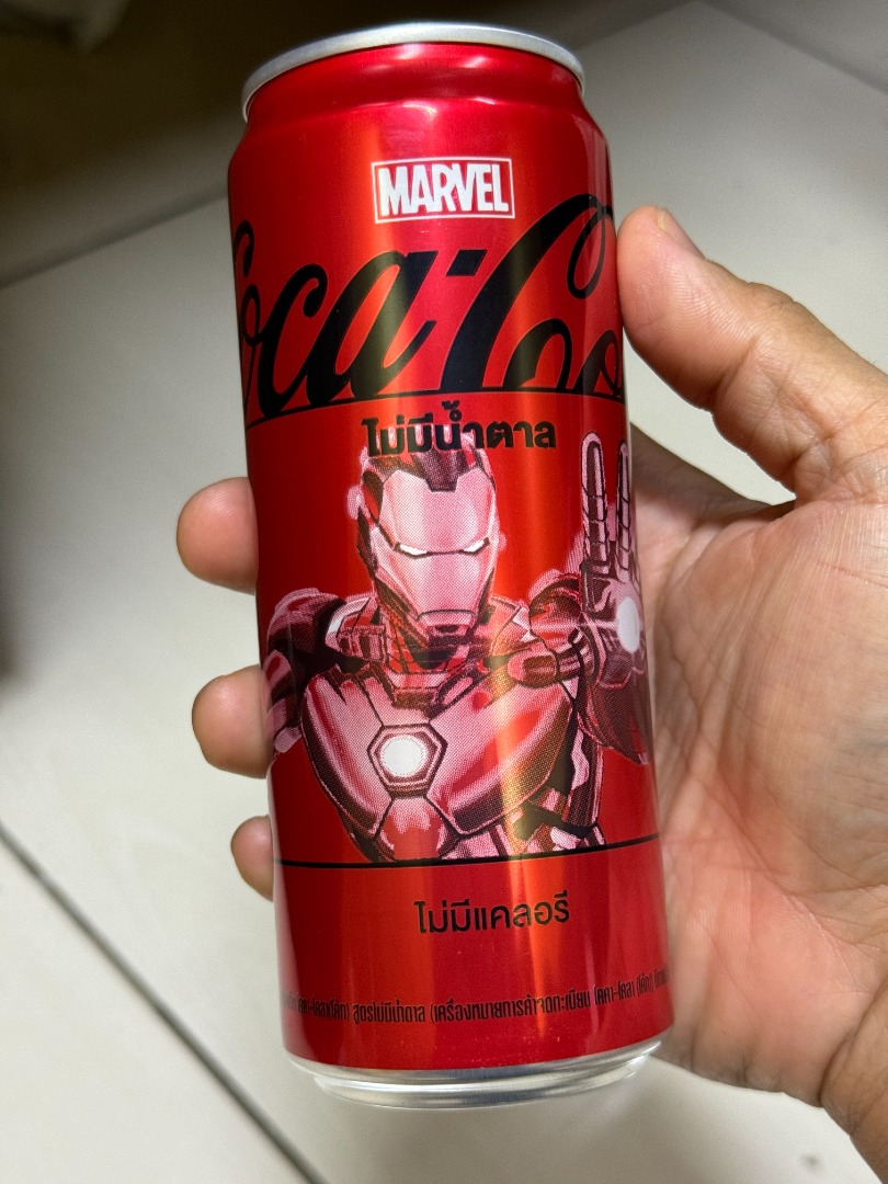 IRON MAN Coca-Cola X Marvel 2024 Zero Coke 325ml (Thailand), Hobbies ...