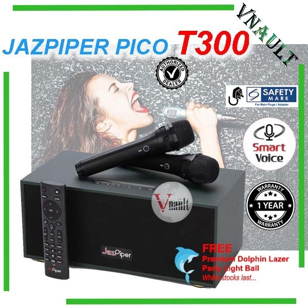 JazPiper Pico T300 Portable Voice All-In-One Karaoke Sound Bar ...