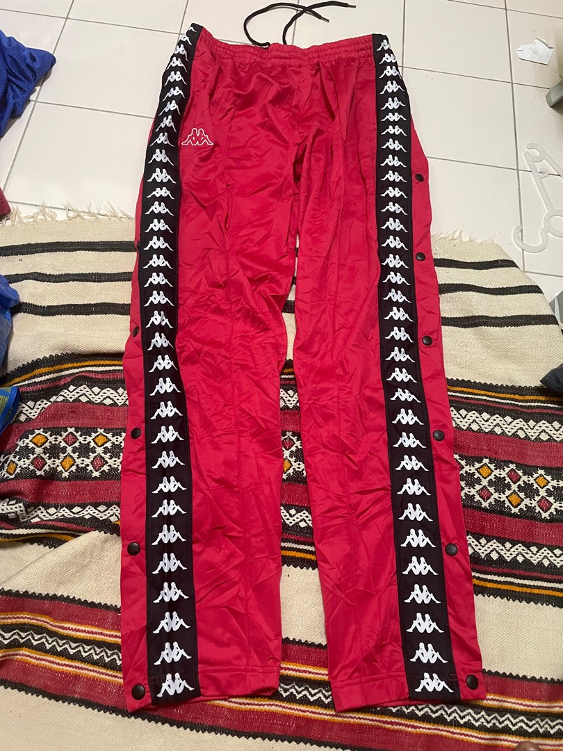 Kappa side tape button tepi macam baru, Men's Fashion, Bottoms, Joggers ...