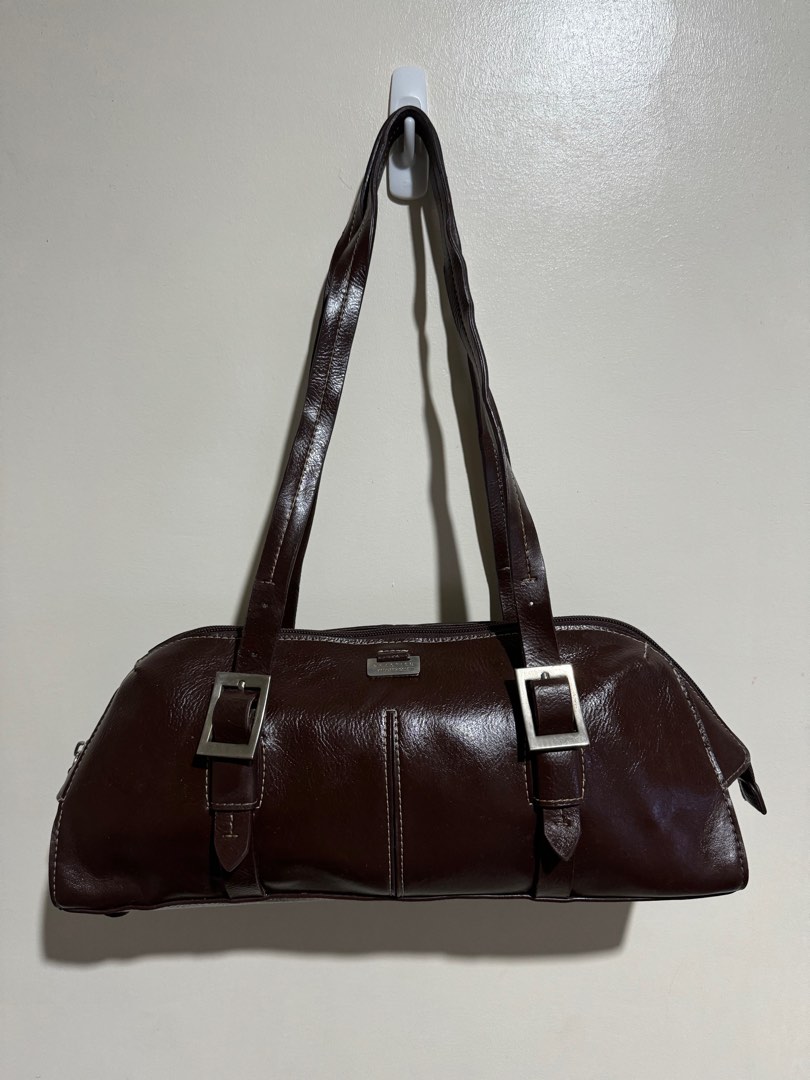 Kenneth Cole Reaction Shoulder Bag Genuine Leather in Choco Brown color ...