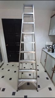 (NEVER USED) Tangga Aluminium / Aluminium Ladder, 9 Steps, Double Sided ...