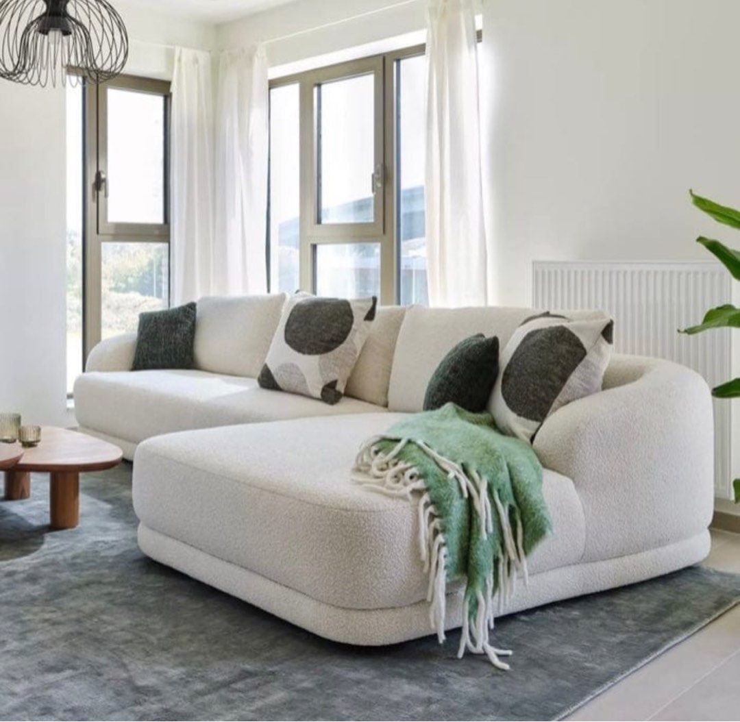 LEZURE Modern Performance Boucle Sectional Sofa, Furniture & Home ...