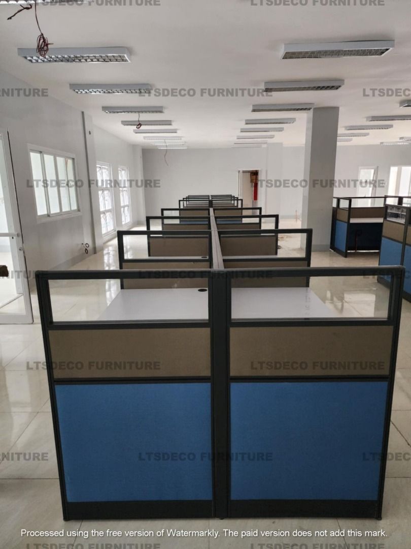 MODULAR WORKSTATION WITH GLASS PARTITION | OFFICE PARTITION, Furniture ...