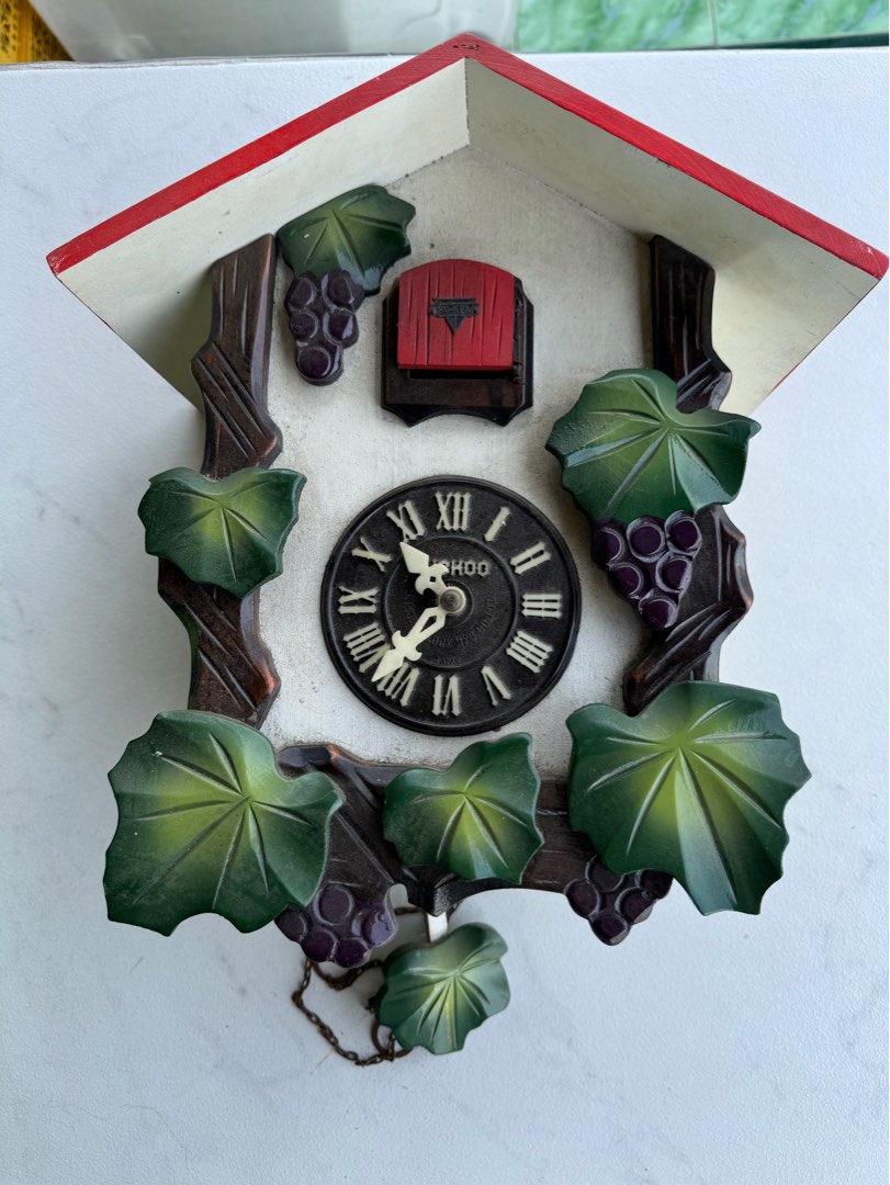 One piece wooden cuckoo wall clock, Furniture & Home Living, Home Decor ...