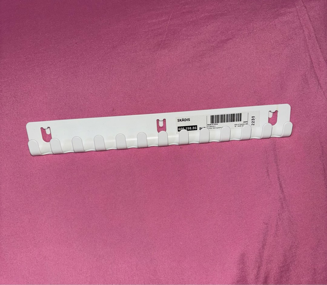 Original IKEA SKADIS Hook Rack White peg board attachment, Furniture ...