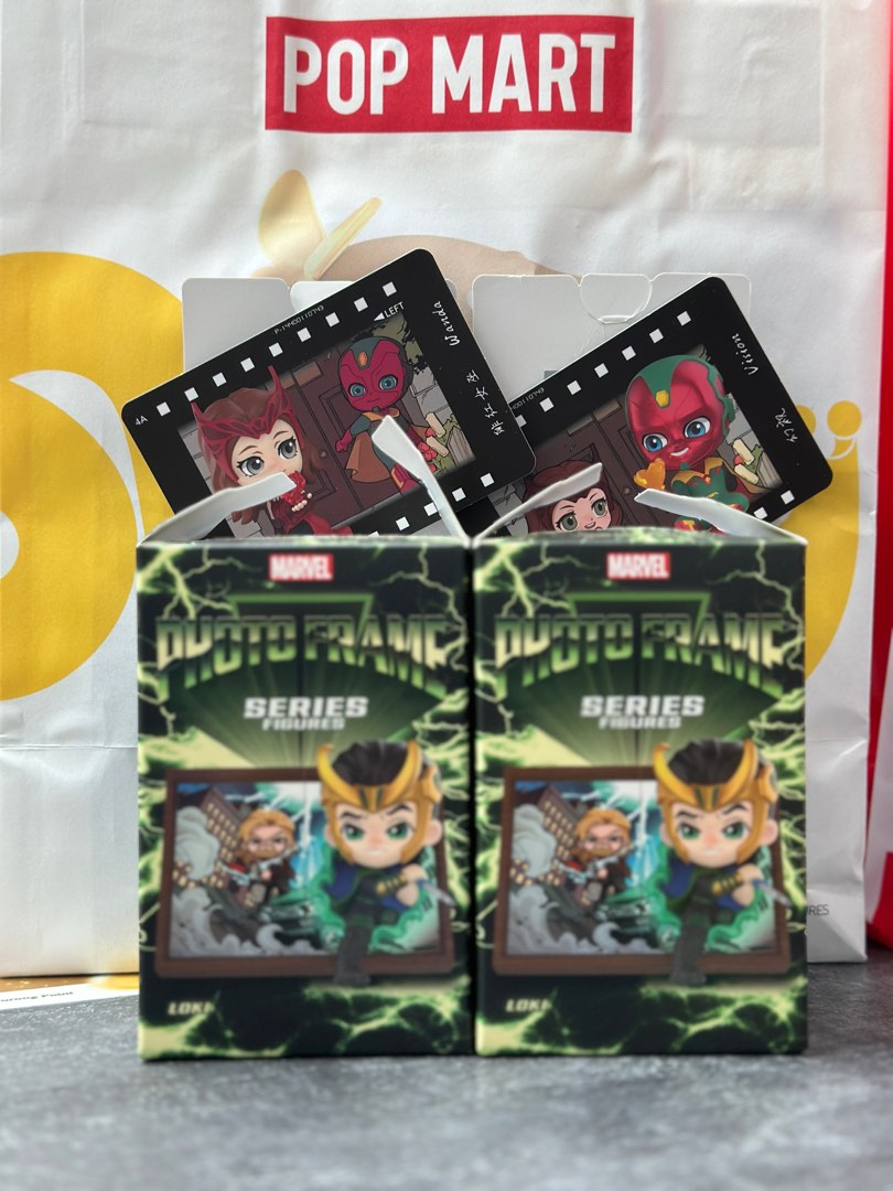 BNIF POPMART-MARVEL PHOTO FRAME SERIES FIGURES-WANDA & VISION, Hobbies ...