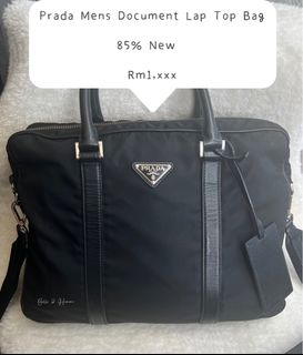 Vintage Prada Milano Made in Italy Messenger Laptop Document Bag 40cm ...