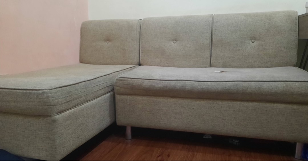 [RUSH SALE] 3-seater L-shaped Sofa (Mandaue Foam), Furniture & Home Living, Furniture, Sofas on ...